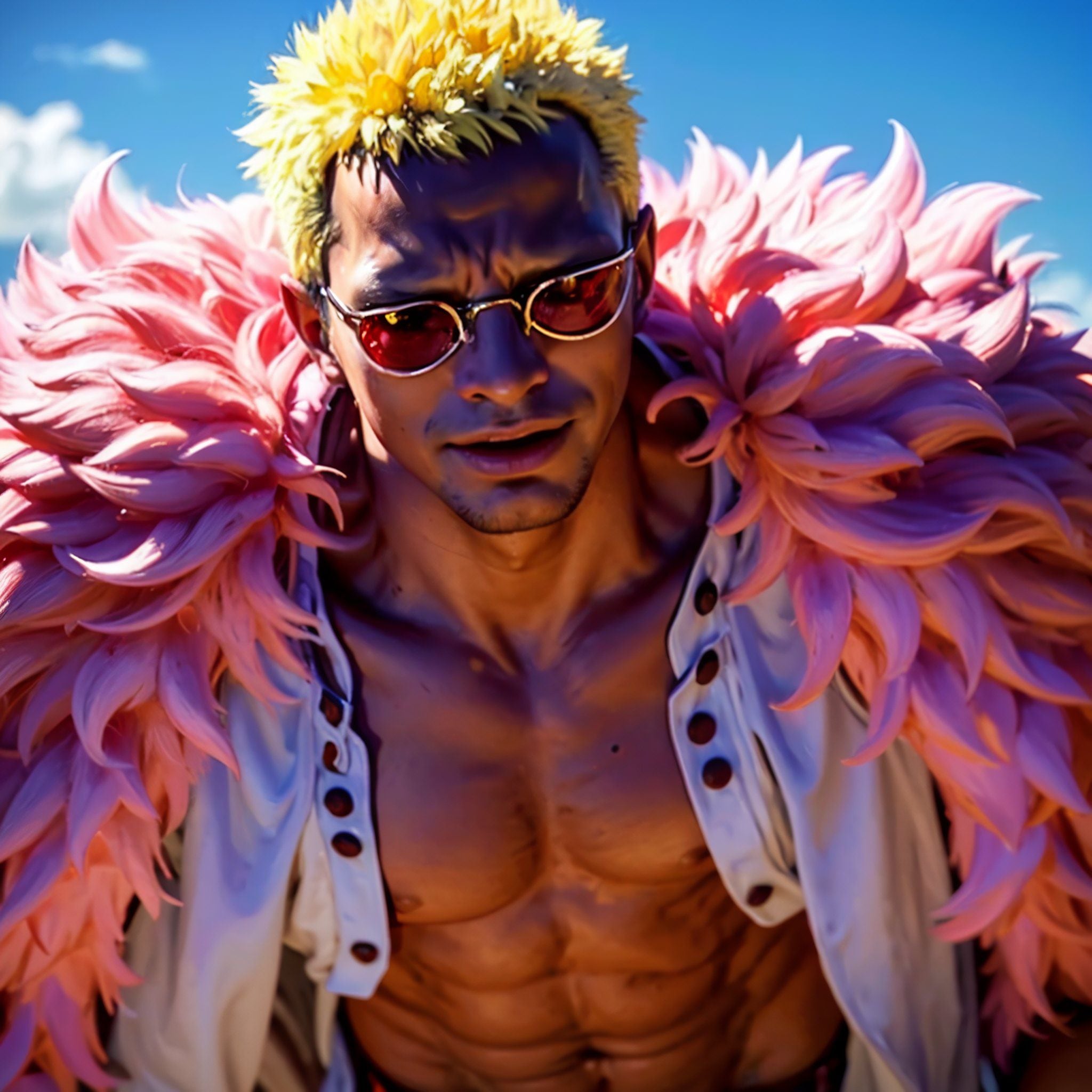 Así se vería Doflamingo de One Piece en la vida real, según la ...