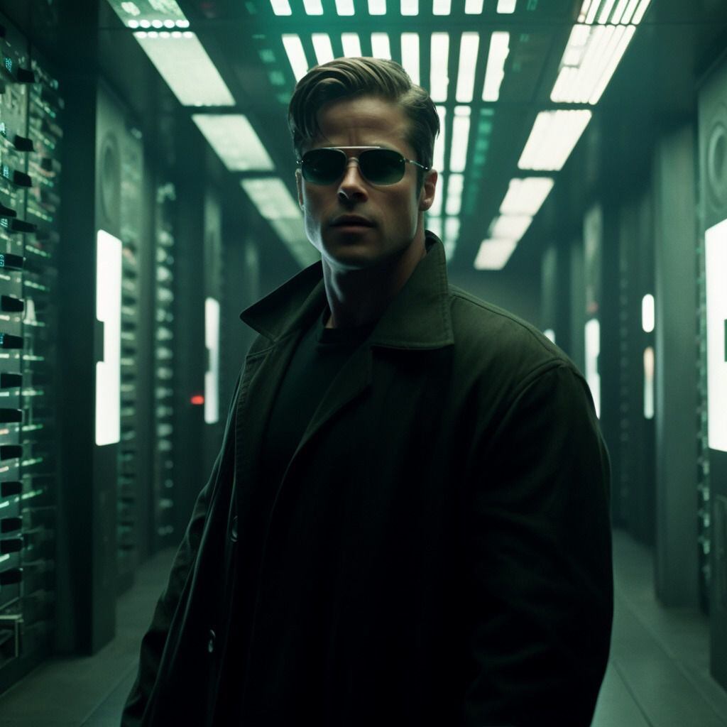 Así se vería Brad Pitt como "Neo" en Matrix según una inteligencia ...