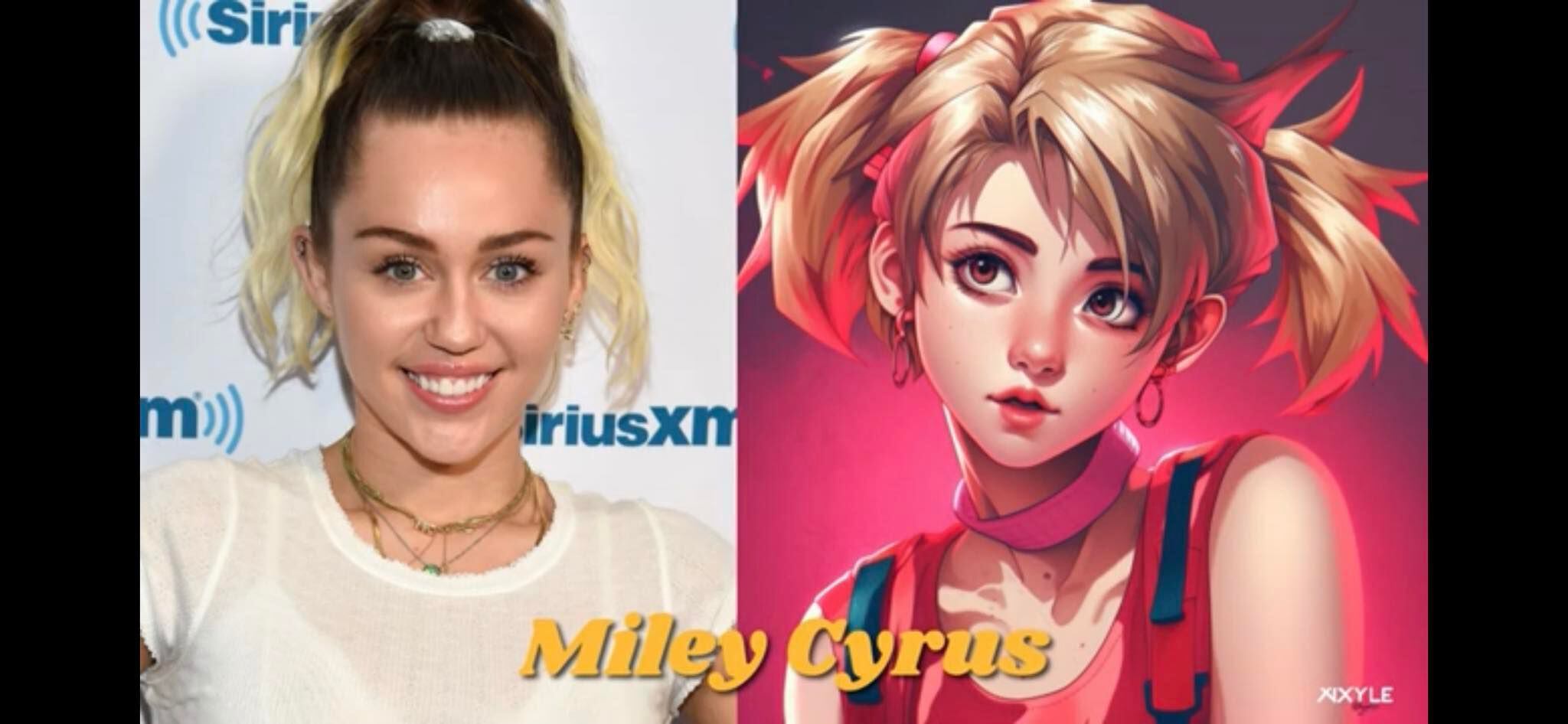 Así se vería Miley Cyrus en versión anime según la Inteligencia ...