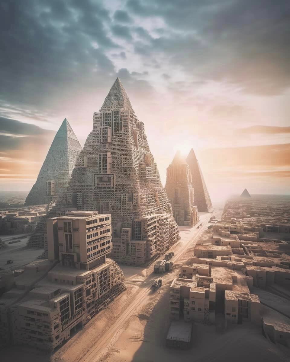 Así se vería el futuro de la tierra con Egipto en el año 3145 según una inteligencia artificial ...