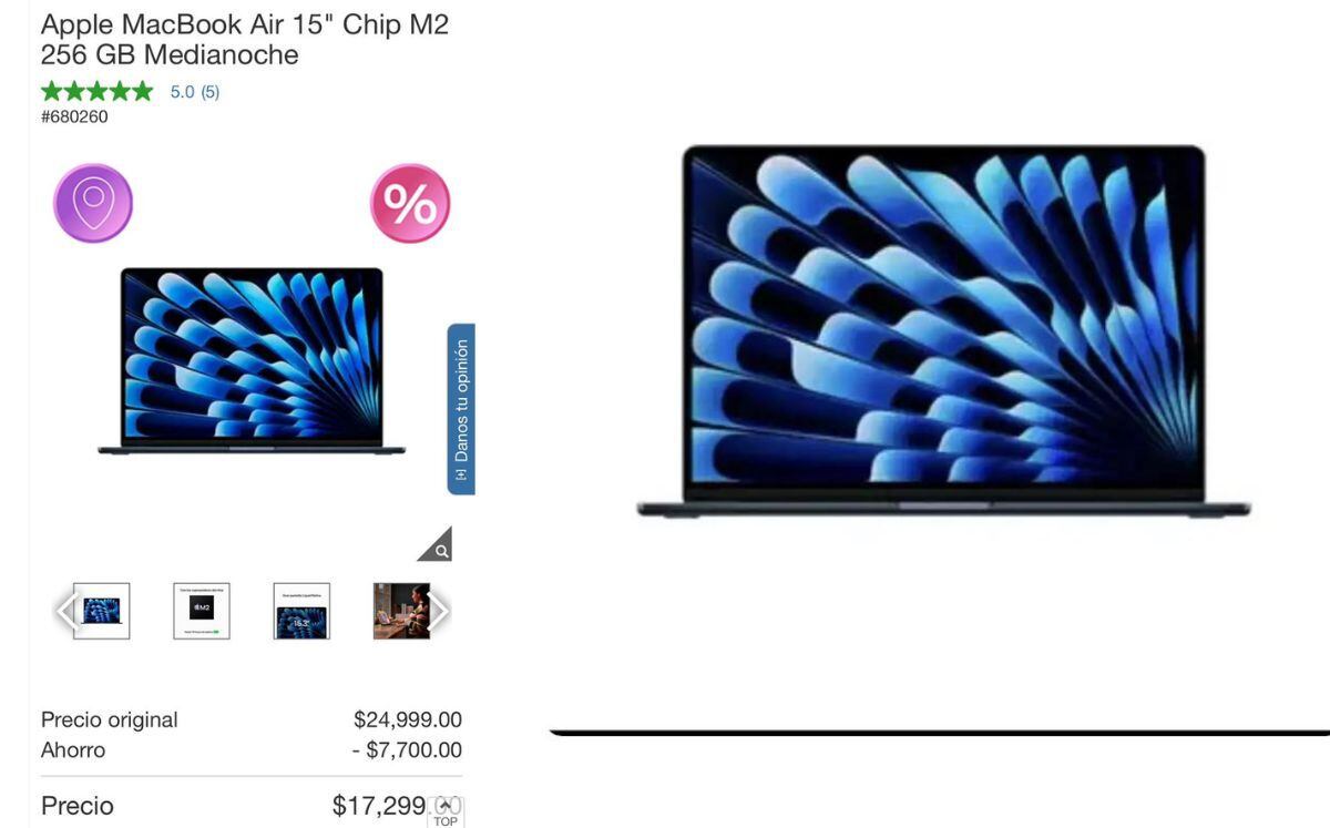 Apple MacBook Air de 15 pulgadas rematada con más de $7 mil pesos de ...